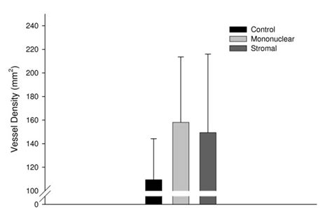 Bar Graph Illustrating The Vessel Density Vesselsmm2 In The Download Scientific Diagram