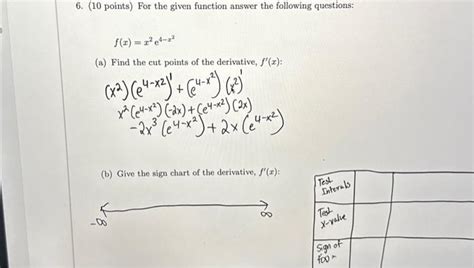 Solved 6 10 Points For The Given Function Answer The