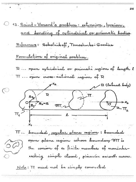 13 Saint Venants Problem Extension Torsion And Bending Of Cylindrical Prismatic Bodies Pdf