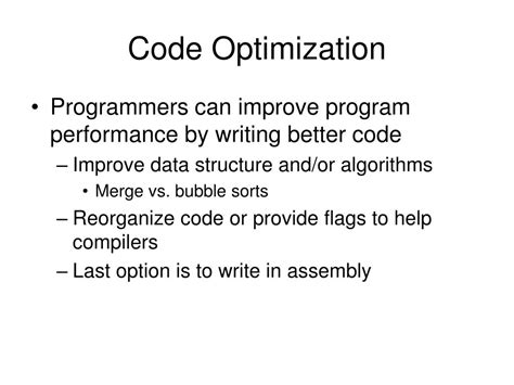 Ppt Code Optimization Powerpoint Presentation Free Download Id5410935