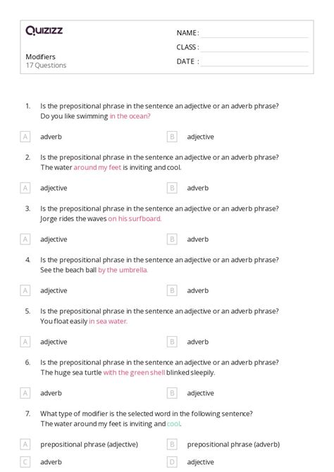 50 Misplaced And Dangling Modifiers Worksheets On Quizizz Free
