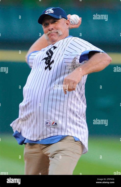 Hall Of Fame Pitcher Goose Gossage Throws The Ceremonial First Pitch