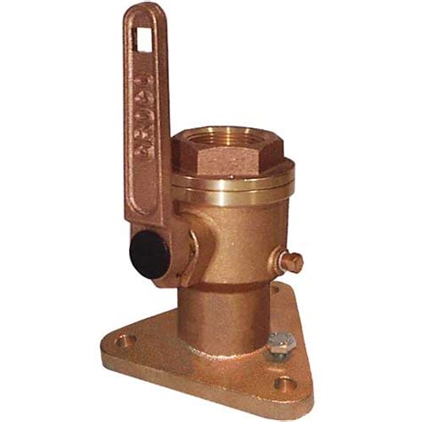 Groco Full Flow Flanged Bronze Seacock 1 12 Pipe Size