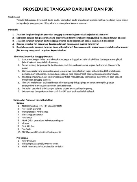 23 Prosedure Tanggap Darurat Dan P3k Aaputri Pdf
