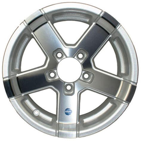 15x5 5 Lug On 45 Aluminum Series 07 Trailer Wheel Silver Accent
