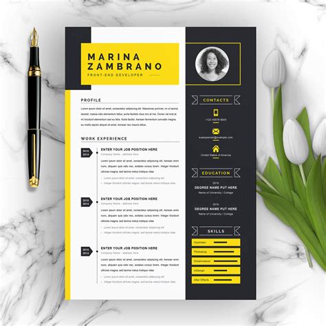 Entry Level Front End Developer Resume Template With Cover Letter