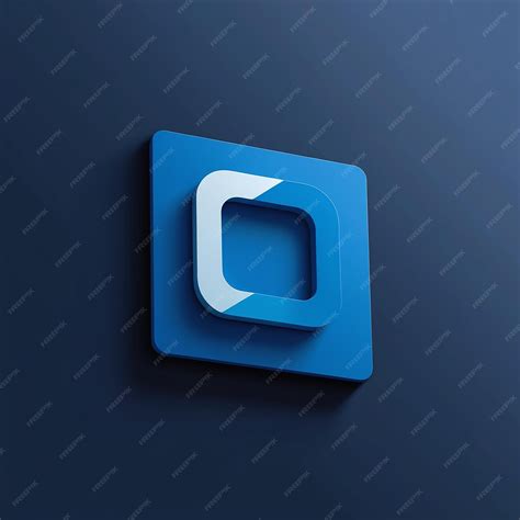 3d Rendering Of A Blue Square Logo On A Dark Blue Background Premium Ai Generated Image
