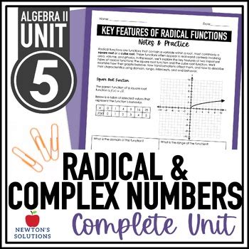 Radical Functions And Complex Numbers Algebra Unit Guided Notes