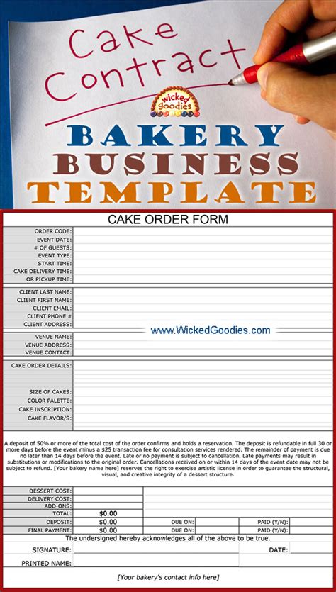 Baking Contract Template