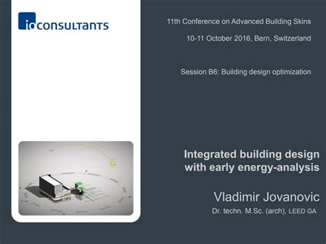 Integrated Building Design With Early Energy Analysis Pdf