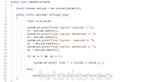 Sentencia If Else Java Suma De Dos Fracciones