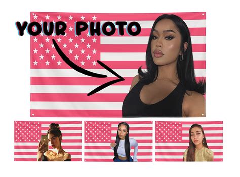 Custom Photo Pink Usa America Flag 3x5 Ft Personalized Flags Design
