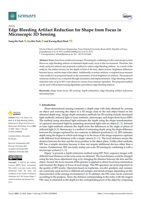 pdf edge bleeding artifact reduction for shape from focus in
