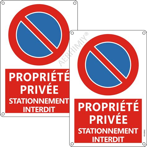 Panneau Stationnement Interdit Aluminium Réfléchissante Ø 300mm Panneau