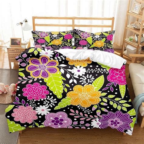 Yjhdm 3d Flower Bedding Set Plant Down Duvet Cover Pillow Case 23pcs
