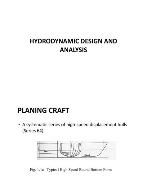 Hydrodynamic Design And Pdf Hull Watercraft Drag Physics