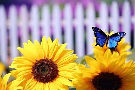 Free Hd Wallpapers Of Sunflower And Butterfly Background Season