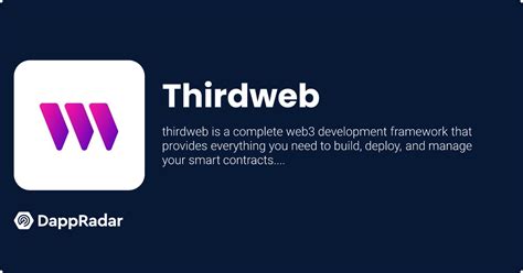 thirdweb - Project Overview, Analytics, and Data | DappRadar