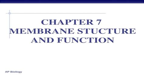 Ppt Chapter 7 Membrane Stucture And Function Dokumen Tips