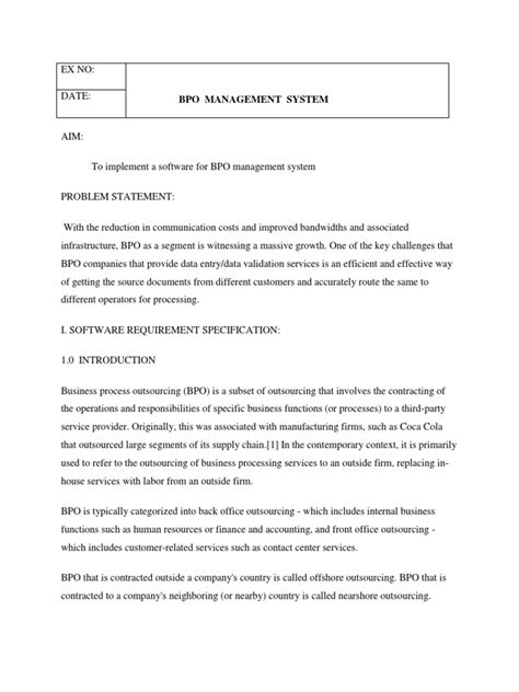 Bpo Management System Class Computer Programming Business Process