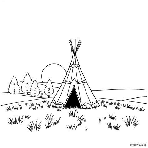 Teepee Coloring Page