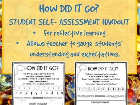 How Did It Go Reflective Learning Self Assessment Handout For