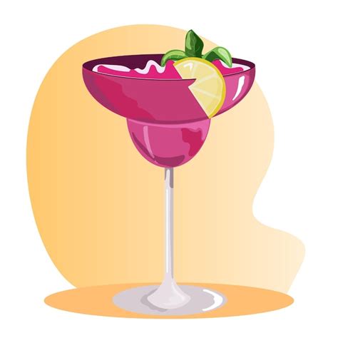 Premium Vector Juicy Cooling Drink In A Cocktail Glass