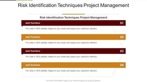 Risk Identification Techniques Project Management In Powerpoint And