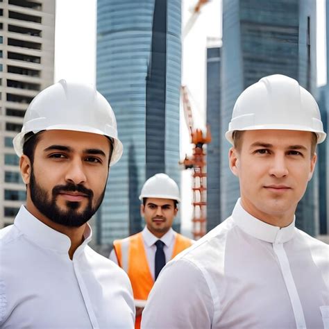 Premium Photo Construction Managers Overseeing Development At Urban