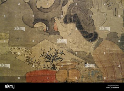 A Scholar Instructing Girl Pupils In The Arts By Chen Hongshou 1598 1652 Detail 2 China