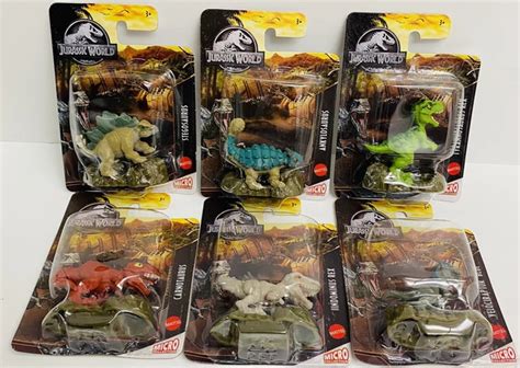 Jurassic World Mattel Micro Figures T Rex Indominus Rex Velociraptor
