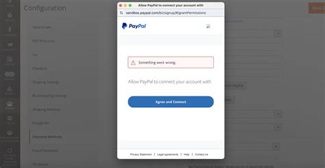 trying to connect sandbox credentials in magento 2 paypal community