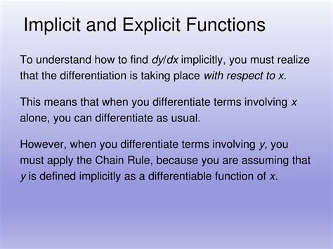 Ppt Implicit Differentiation In Math Powerpoint Presentation Free