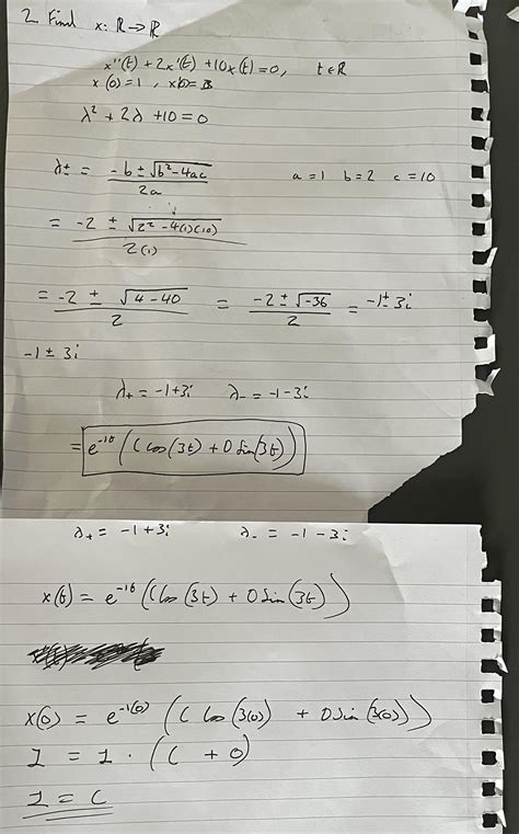 Need Help With 2nd Order Homogenous Ode Rcalculus