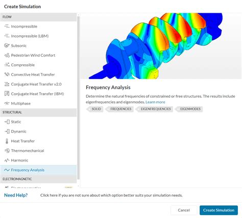 Frequency Analysis Analysis Types Simscale