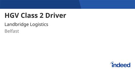 Hgv Class 2 Driver Belfast Bt17 0hd