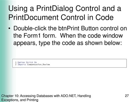 Accessing Databases With Adonet Handling Exceptions And Printing Ppt Download