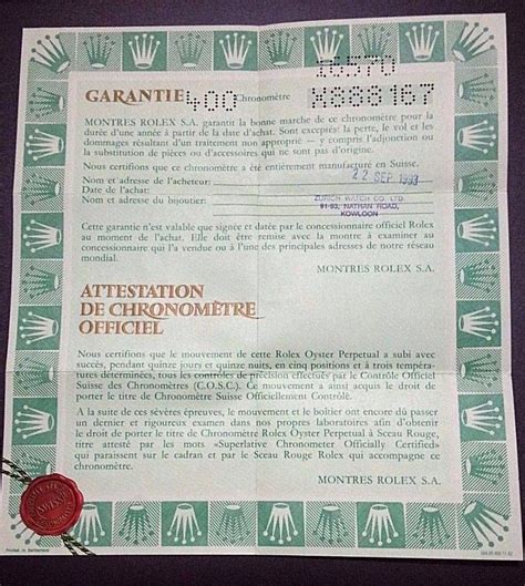 Rolex Certificate Of Authenticity
