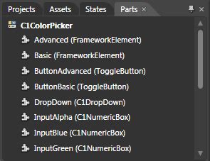 ColorPicker Template Parts ComponentOne ColorPicker For WPF