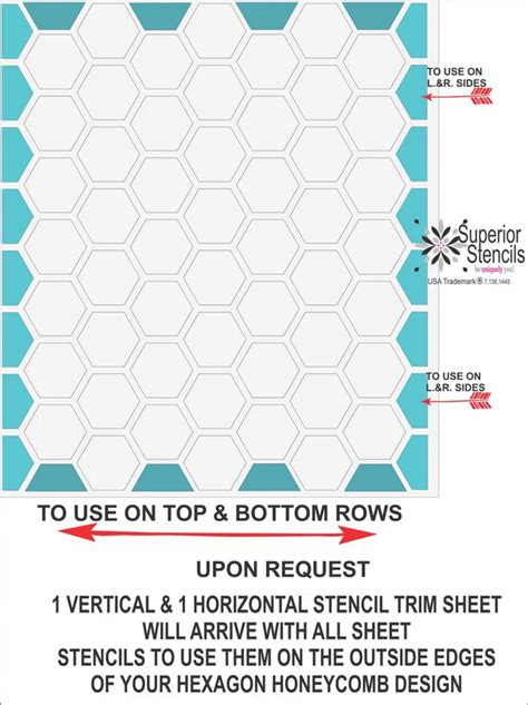 Honeycomb Stencils Honeycomb Hexagon Stencil Template Single Design