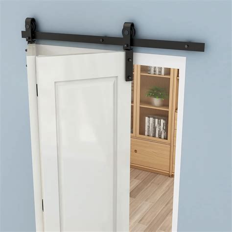 Ccjh 33ft100cm Bi Faltbar Schiebetürbeschlag Set Laufschienen Für 2 Türen Schiebetür