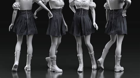Leather Corset Dress Character Creator Outfit Reallusion Content Store