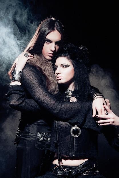 Premium Photo Romantic Portrait Of Young Gothic Couple Man And Woman