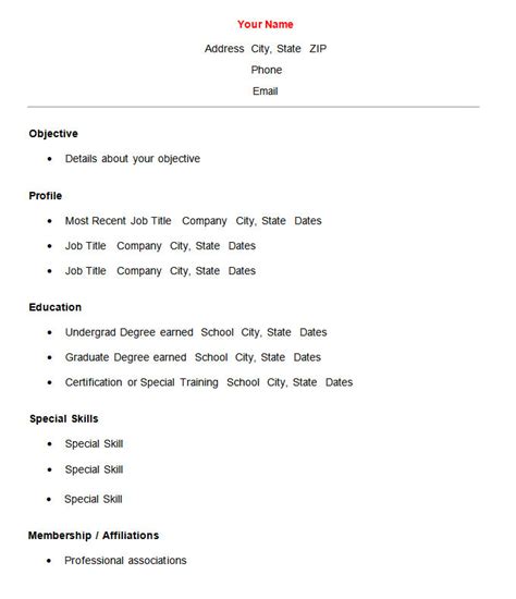 Basic Resume Template Free 70 Basic Resume Templates Pdf Doc Psd Free