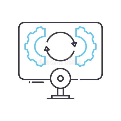 Working Software Line Icon Outline Symbol Vector Illustration