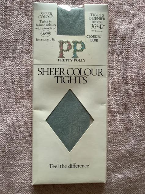 Rare Vintage Pretty Polly Sheer Colour Retro Nylon Gusset Pantyhose