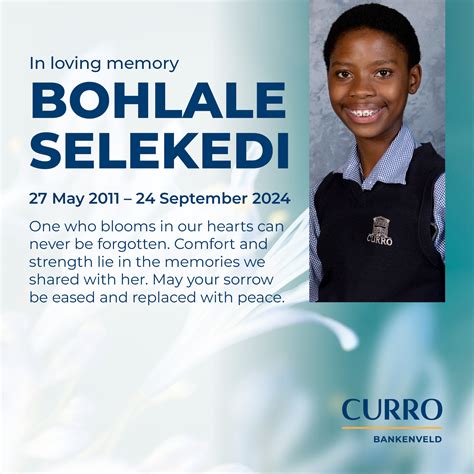 Curro Bankenveld We Are Deeply Saddened To Announce The Passing Of