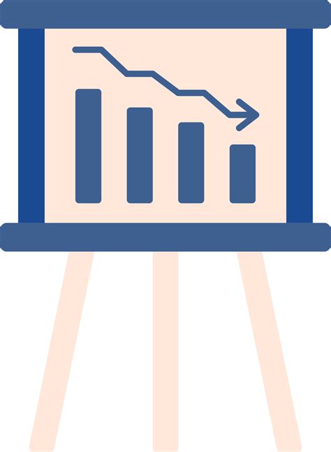 Presentation Decrease Graph Icon In Blue And Peach Color 24456659 Vector Art At Vecteezy