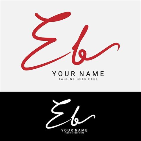 Premium Vector E B Eb Initial Letter Logo Alphabet Eb Handwritten