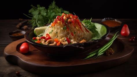 Premium Ai Image Vibrant And Flavorful Som Tam Salad With Dark And